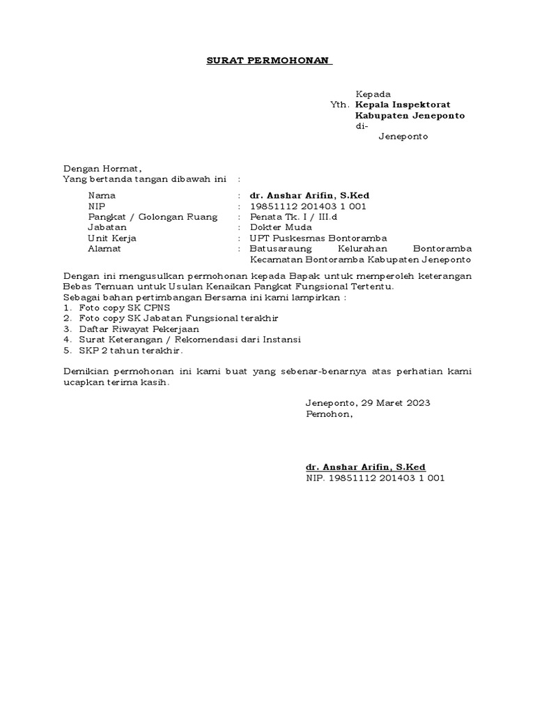 Surat Permohonan Bebas Temuan | PDF