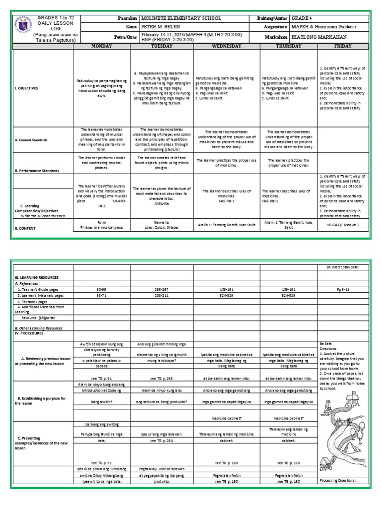 7.mapeh & HG 4 Q3 W1 | PDF | Cognitive Science | Behavior Modification