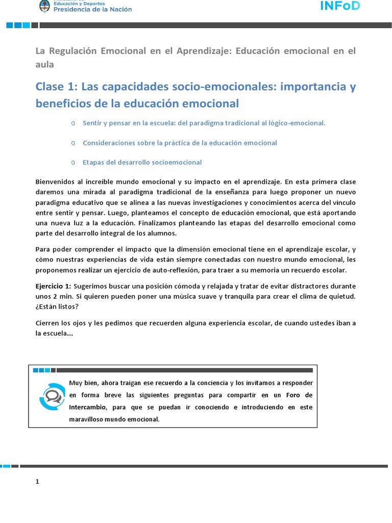 08 Clase 01 | PDF | Las emociones | Aprendizaje