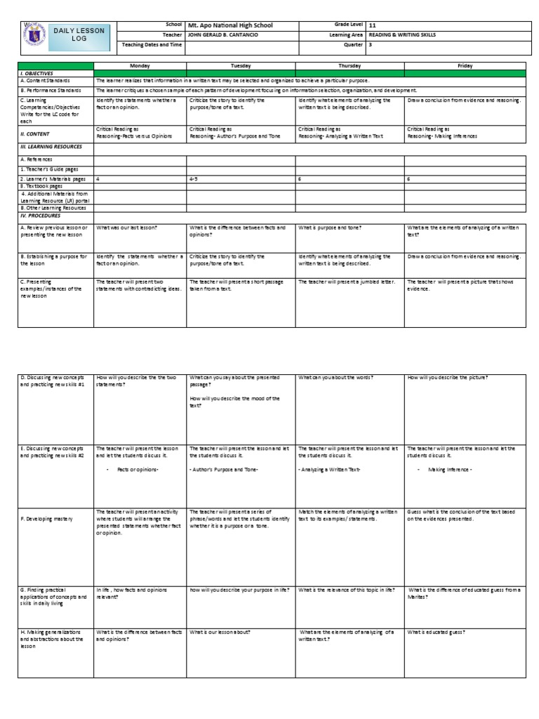 WEEK 5 - Reading and Writing | PDF | Writing | Learning