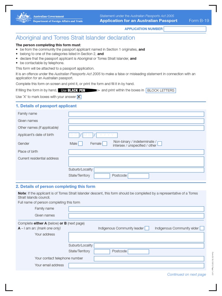 B19 - Aboriginal and Torres Strait Islander declaration.pdf_0 | PDF ...