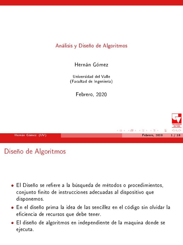Diseño y Análisis de Algoritmos Eficientes | PDF | Algoritmos ...