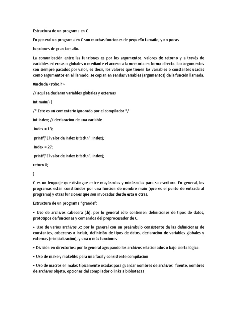 Estructura de Un Programa en C | PDF | Compilador | Archivo de computadora