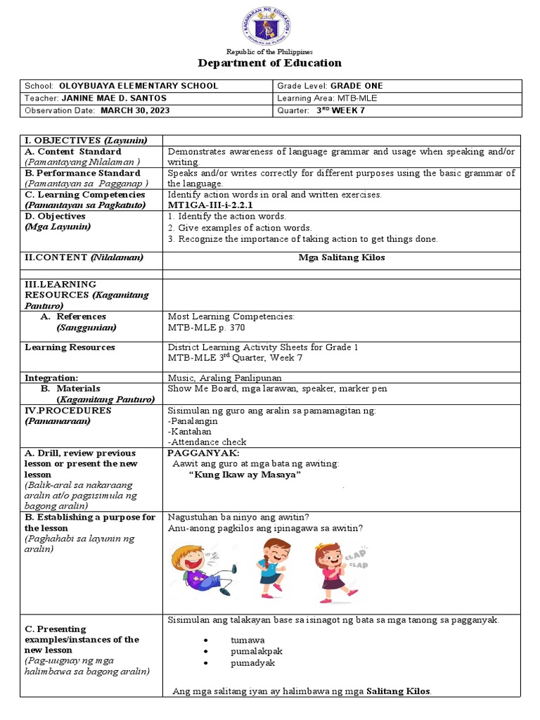 3rd Q. COT LP ko (pandiwa) | PDF