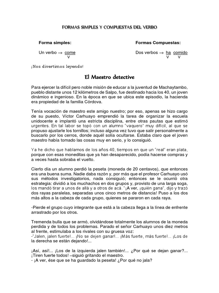 Formas Simples y Compuestas Del Verbo | PDF