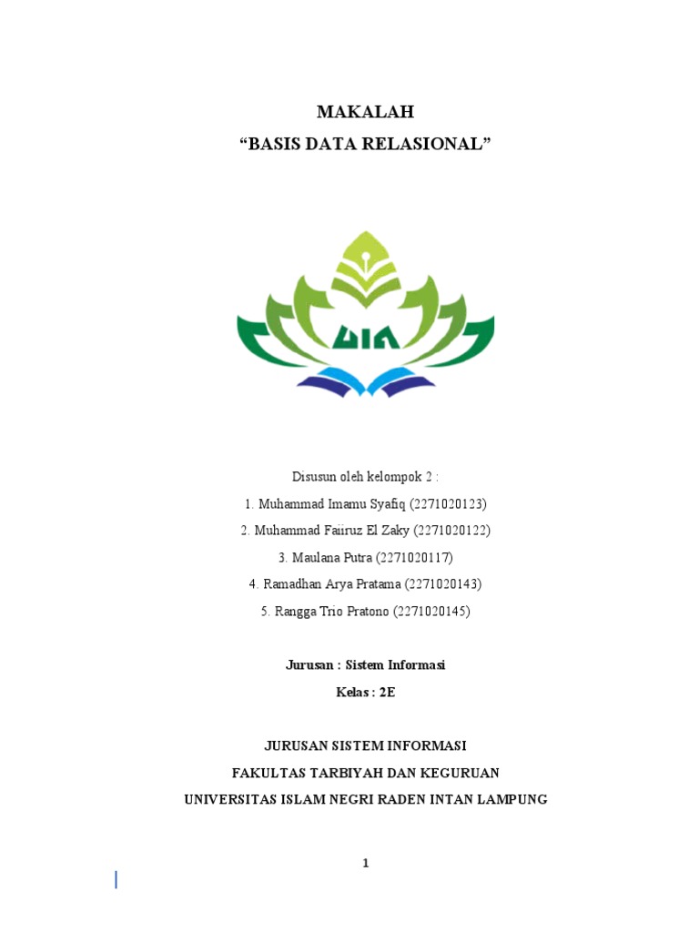 Makalah Basis Data Relasional Kelompok 2 | PDF