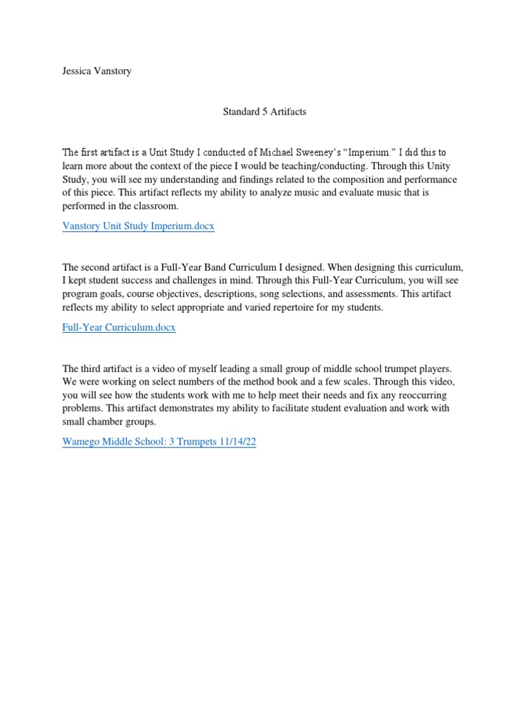 Standard 5 Artifacts | PDF | Language Arts & Discipline