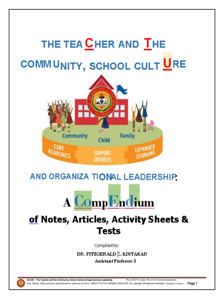 Ed 228 Lesson 7 The Teacher and The Community | PDF