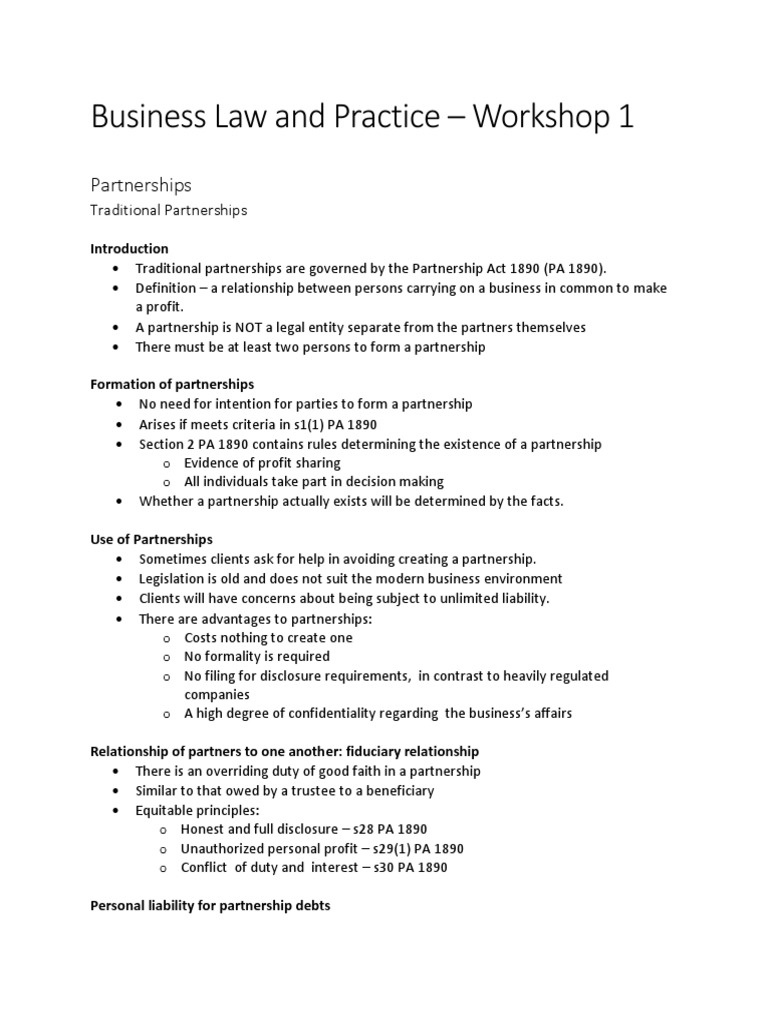 SQE 1 Business Notes | PDF | Limited Liability Partnership | Partnership SQE 1 Business Notes | PDF | Limited Liability Partnership | Partnership