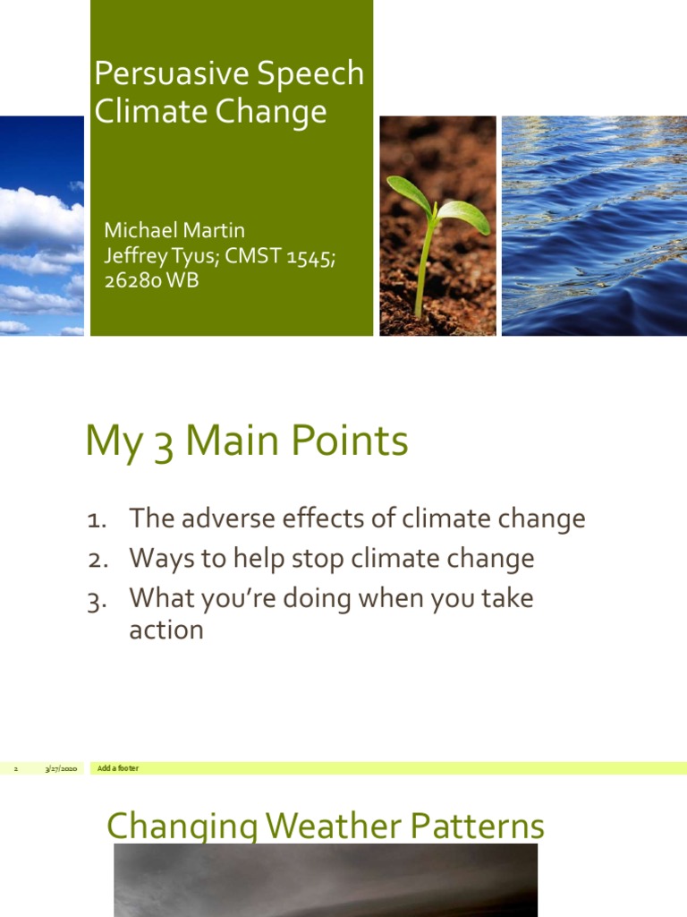 Persuasive Speech - Climate Change | PDF