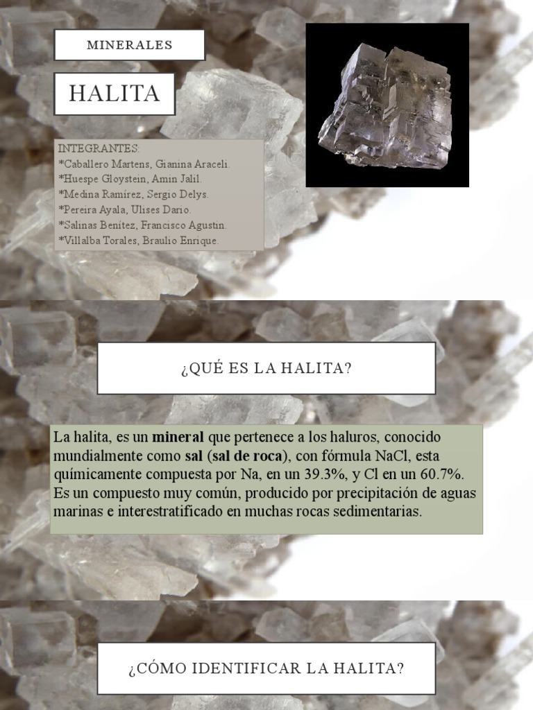 Halita: Composición y Usos de la Sal | PDF | Minerales | sal