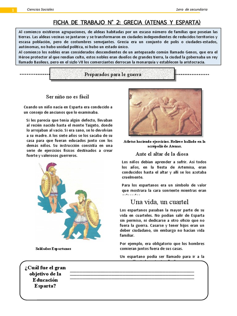 FICHA DE TRABAJO #2 Grecia 2 | PDF | Esparta | Guerras Greco Persas