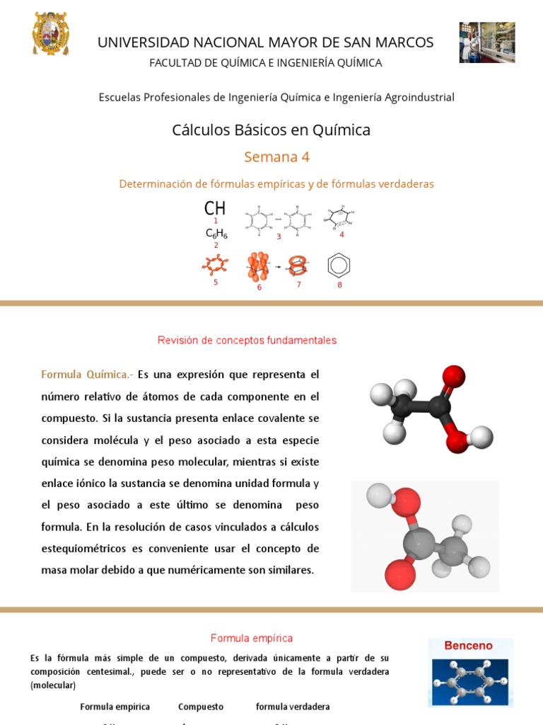 Universidad Nacional Mayor de San Marcos: Cálculos Básicos en Química ...