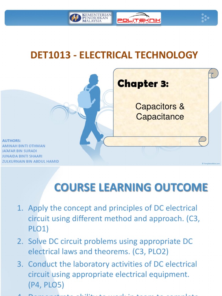 Det1013 - Electrical Technology: Capacitors & Capacitance | PDF | Capacitor | Permittivity