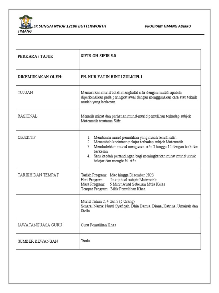 KERTAS KONSEP PROGRAM PEMULIHAN | PDF