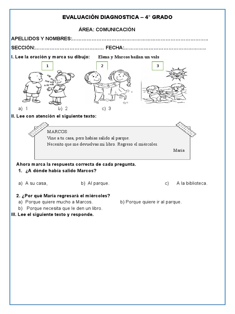 4° - Grado - Evaluación - Entrada 2023 | PDF | Gatos