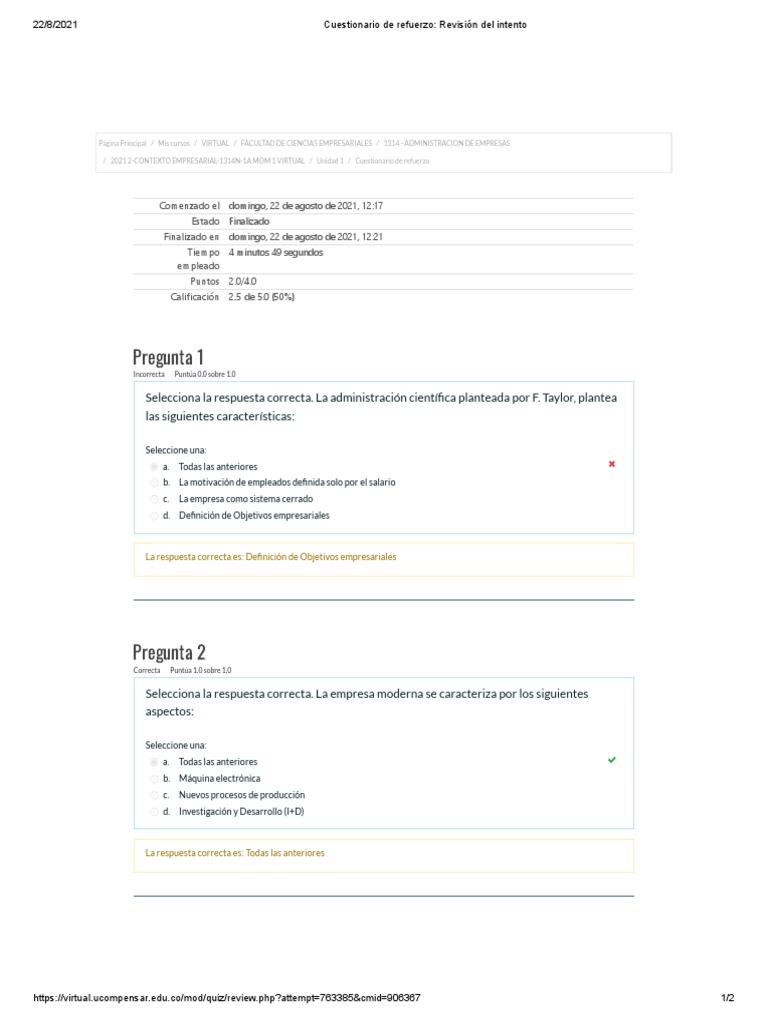 Cuestionario de Refuerzo | PDF | Ciencia cognitiva