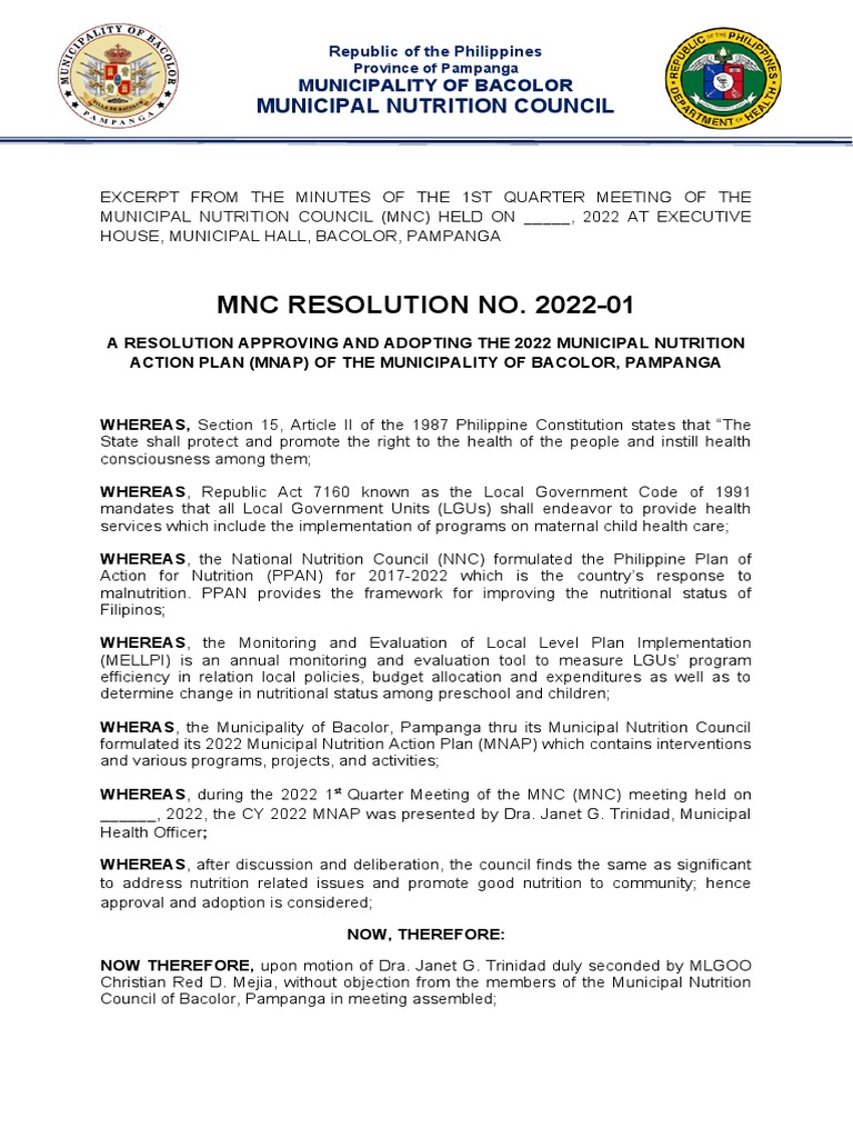 MNC Resolutions 2022 | PDF | Government