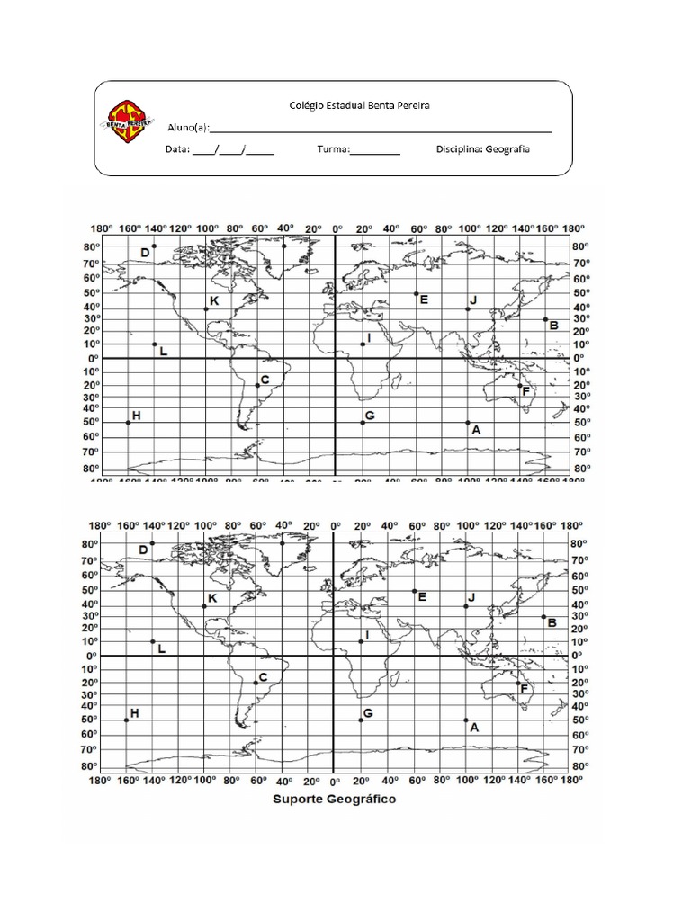 Coordenadas Geograficas Atividade Pdf