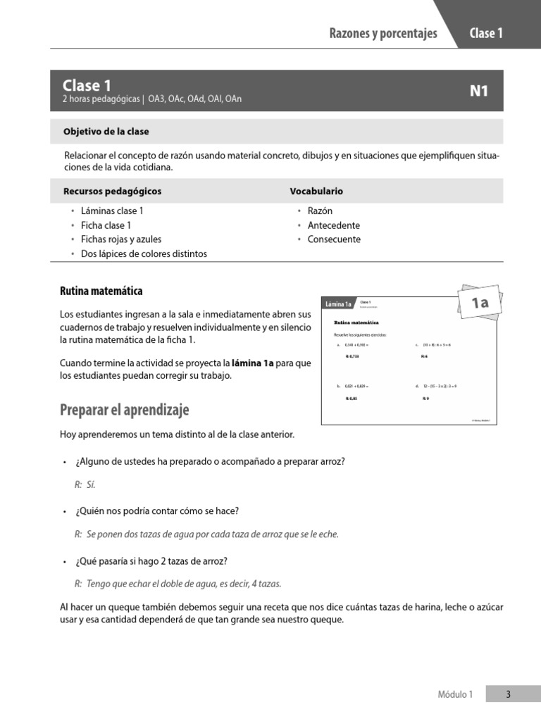 Introducción a las Razones Matemáticas | PDF | Multiplicación
