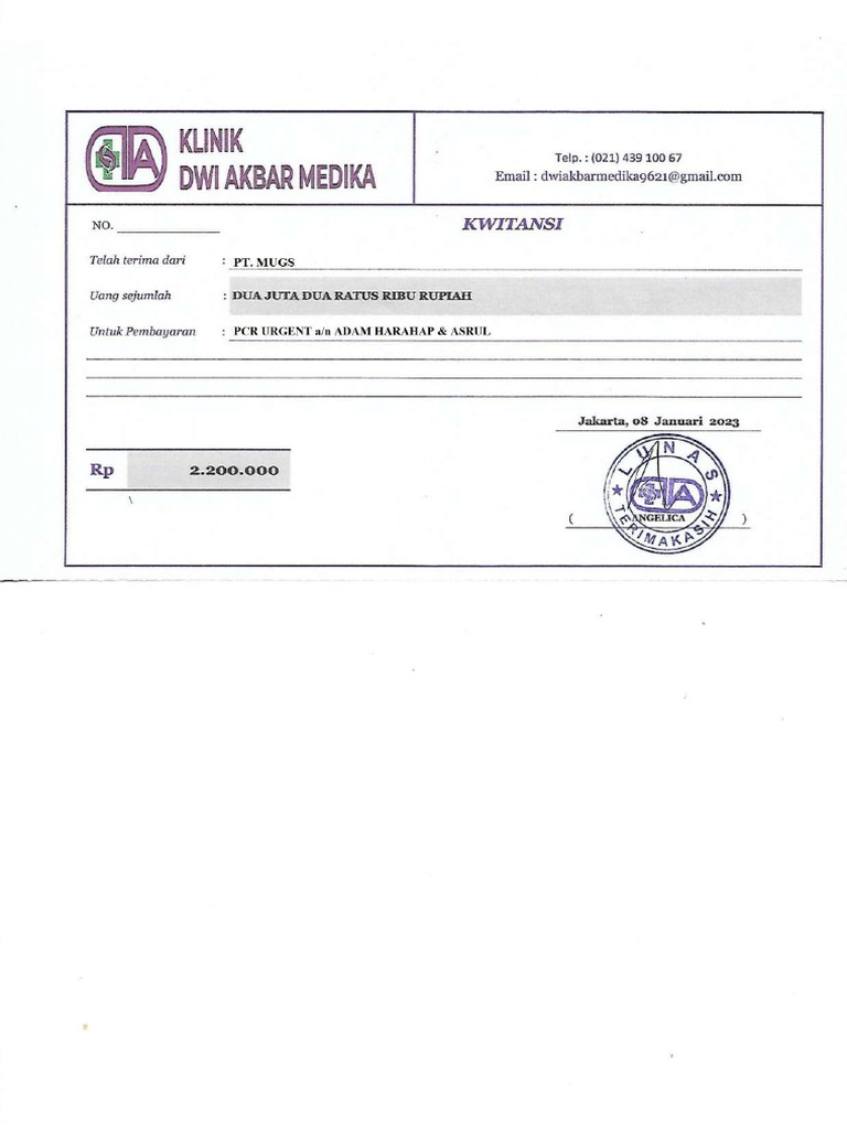 Invoice - Pt. Mugs - PCR Urgent | PDF