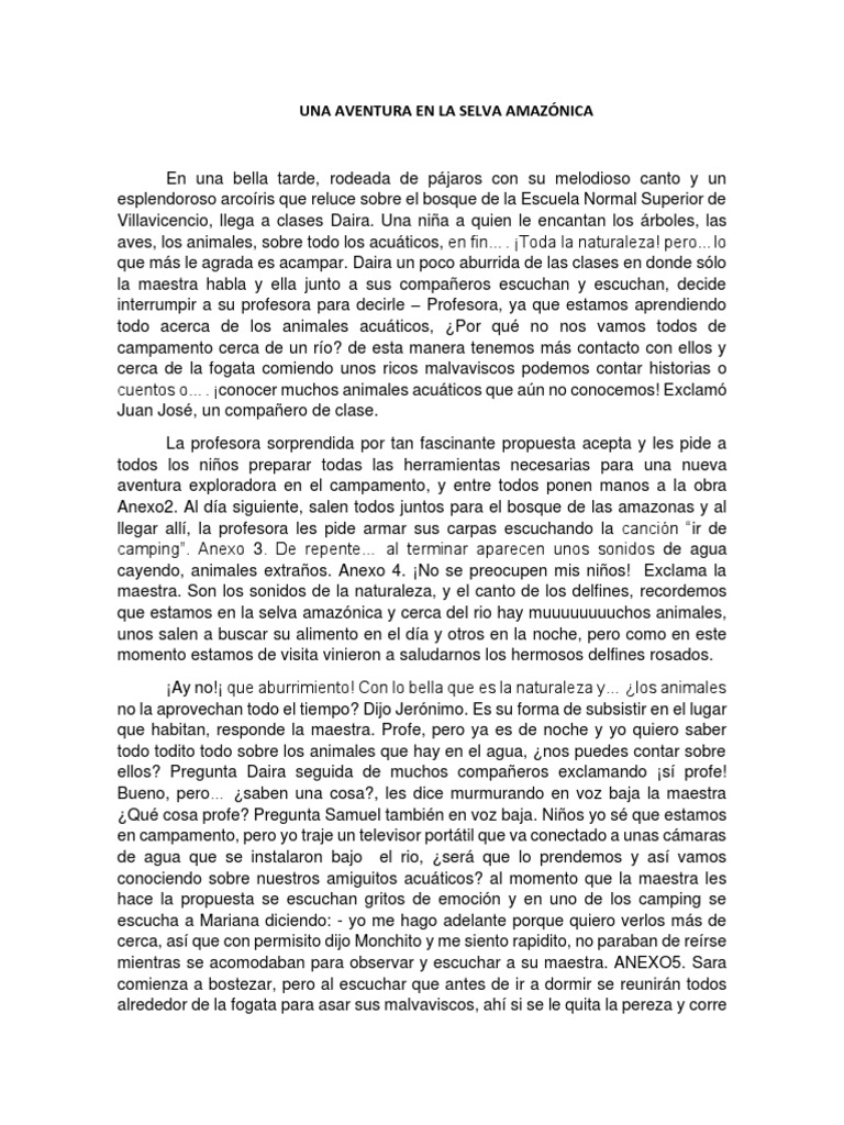 Relato Una Aventura en La Selva Amazónica | PDF | Cámping