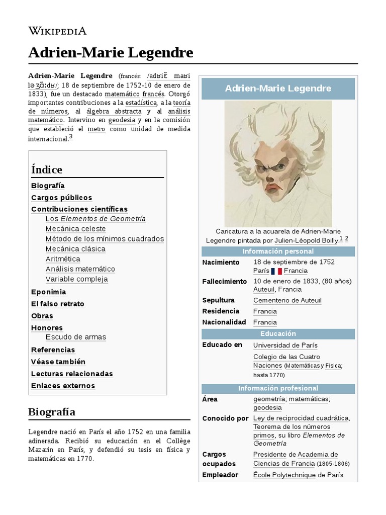 Adrien Marie Legendre | PDF | Matemáticas