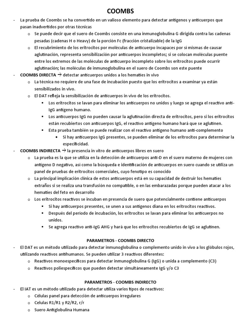 COOMBS | PDF | Anticuerpo | Sistema complementario
