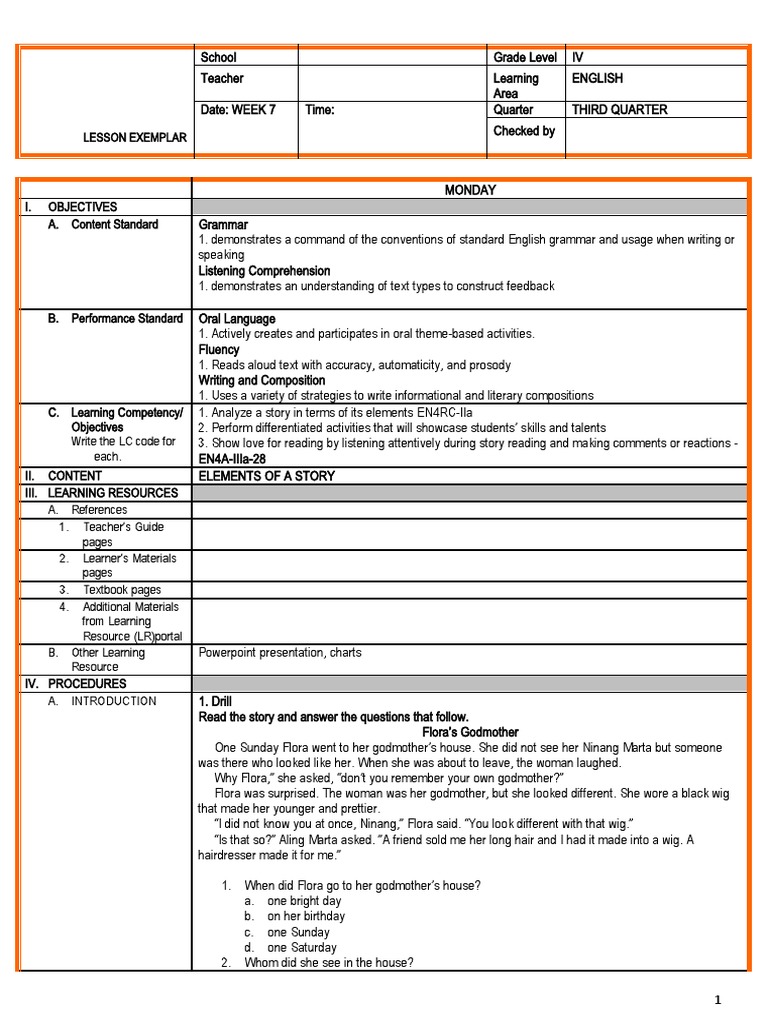 Analyzing Elements of A Story | PDF | Reading Comprehension | Learning