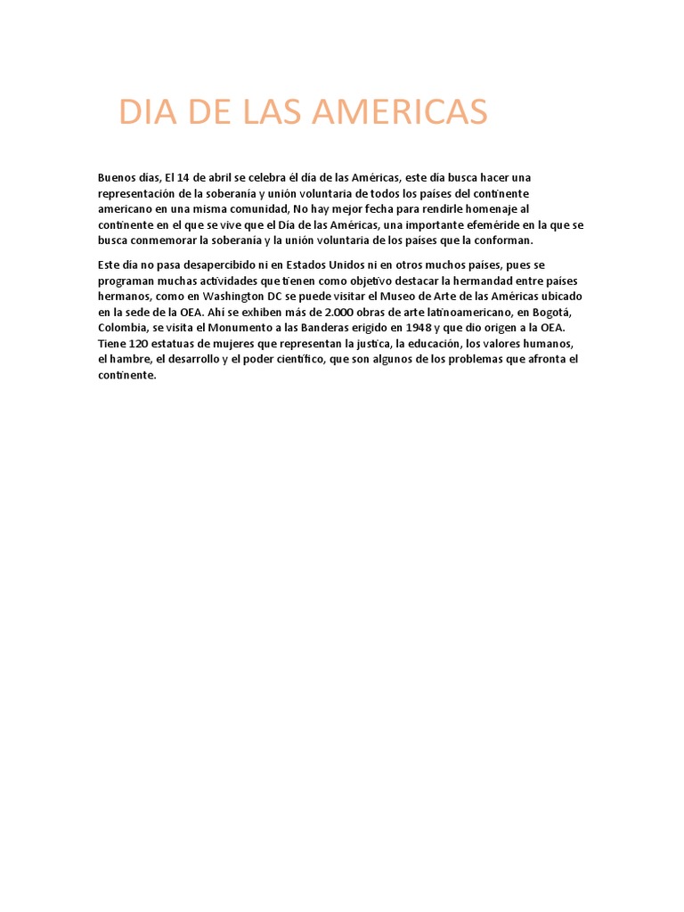 Dia de Las Americas | PDF