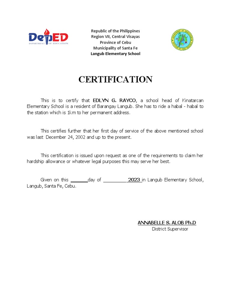 Certification Hardship | PDF