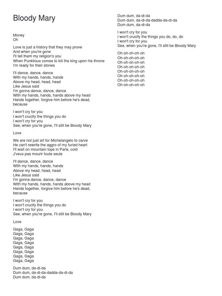 Bloody Mary | PDF | Poetry