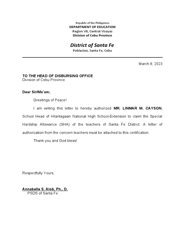 District of Santa Fe: Department of Education Division of Cebu Province ...