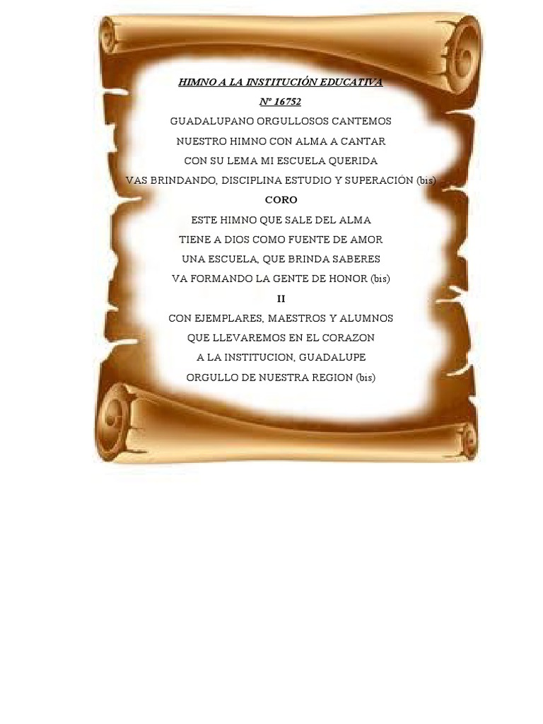 Himno A La Institución Educativa | PDF