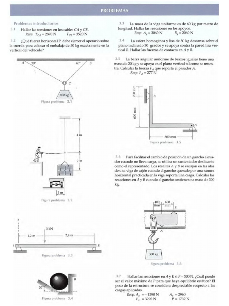 Guía de Ejercicios Equilibrio Estático | PDF