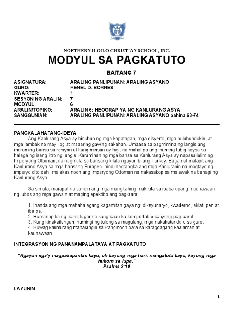 Q1-AP 7 Modyul 6 | PDF