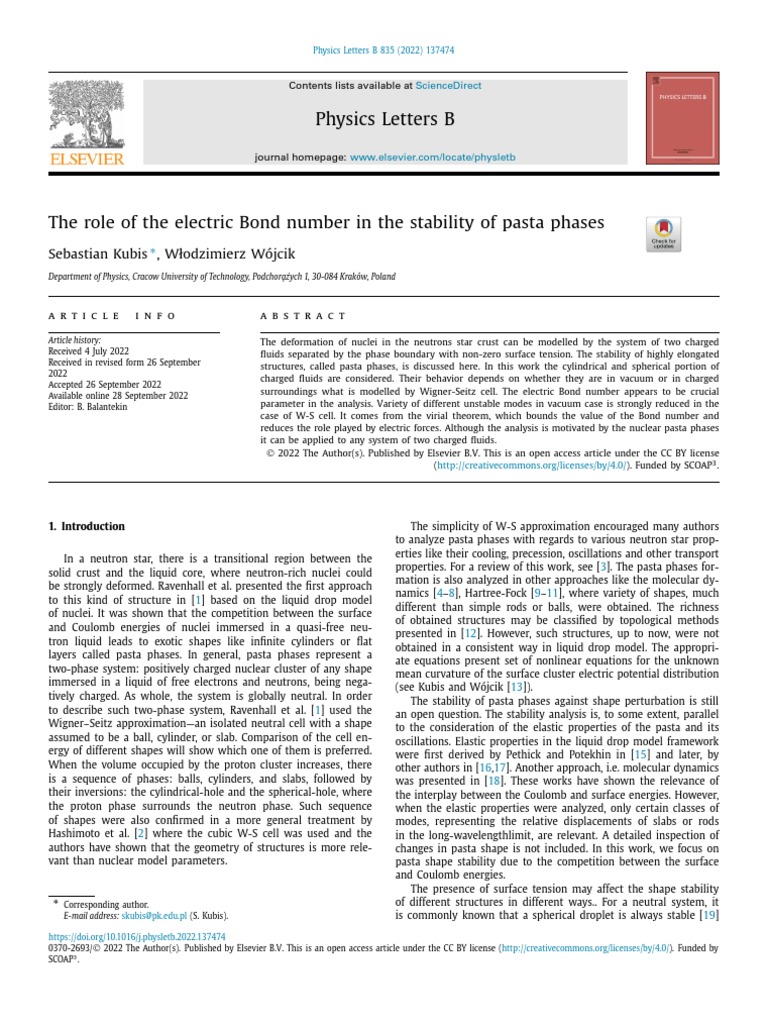 Physics Letters B: Sebastian Kubis, Włodzimierz Wójcik | PDF | Atomic ...