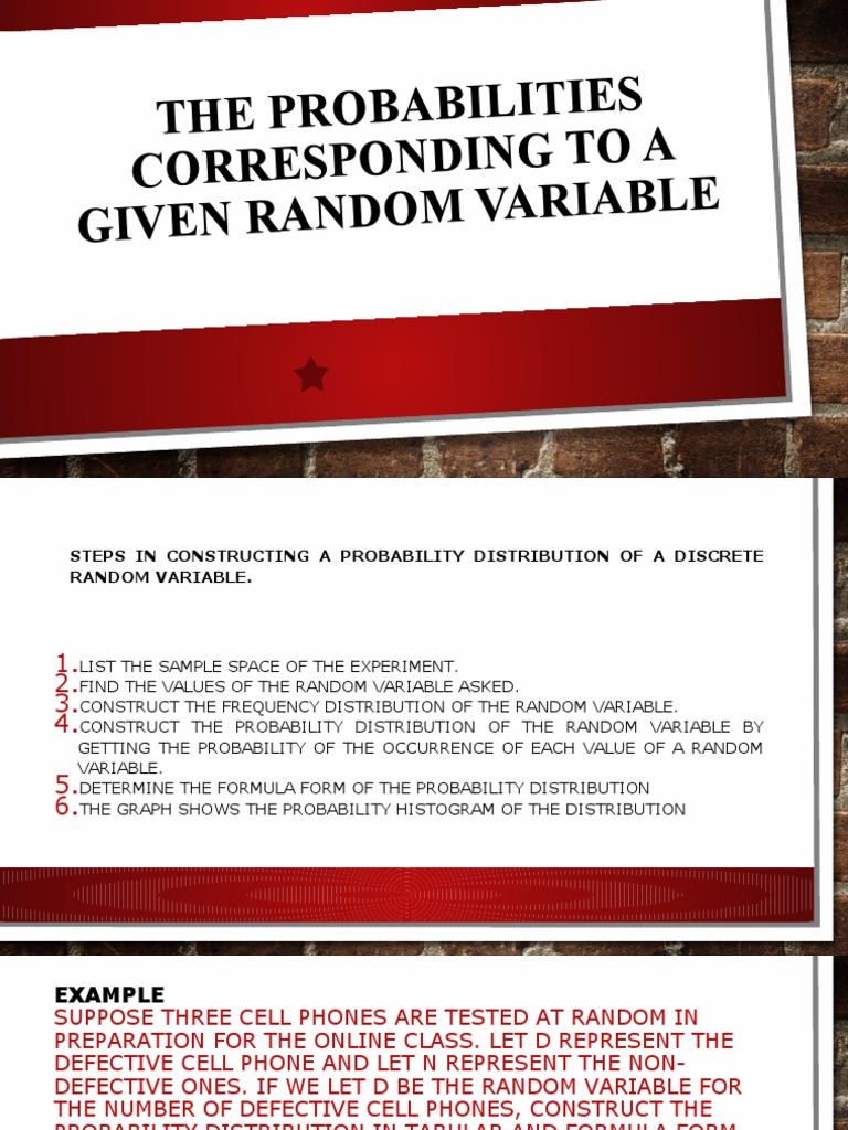 The Probabilities Corresponding To A Given Random Variable | PDF ... The Probabilities Corresponding To A Given Random Variable | PDF ...