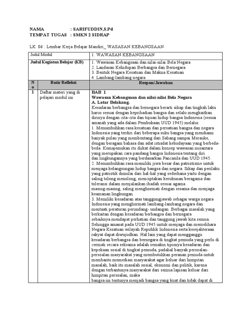 LK 06 SARIFUDDIN, S.PD | PDF | Ilmu Sosial | Perjalanan