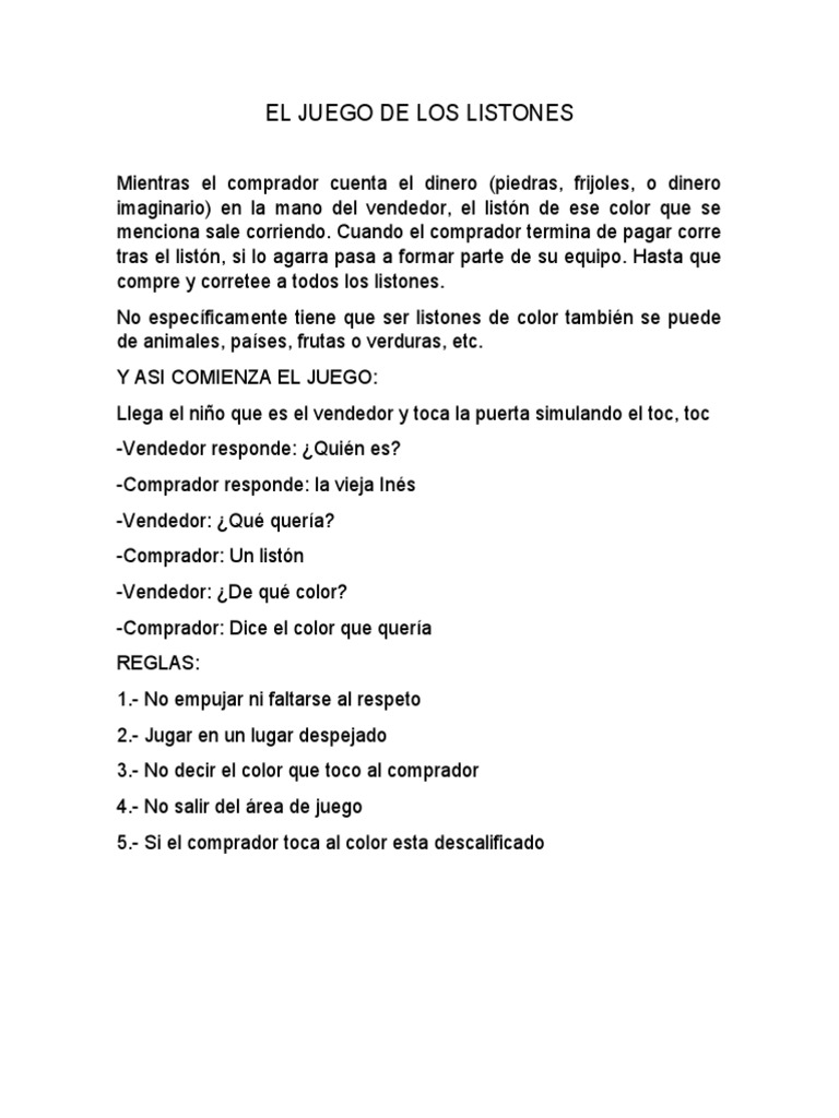 El Juego de Los Listones | PDF