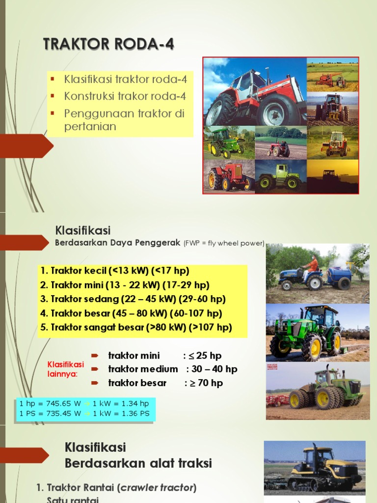 Traktor Roda-4: Klasifikasi Traktor Roda-4 Konstruksi Trakor Roda-4 ...