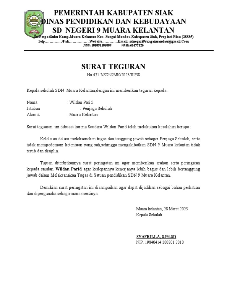 Surat Teguran | PDF