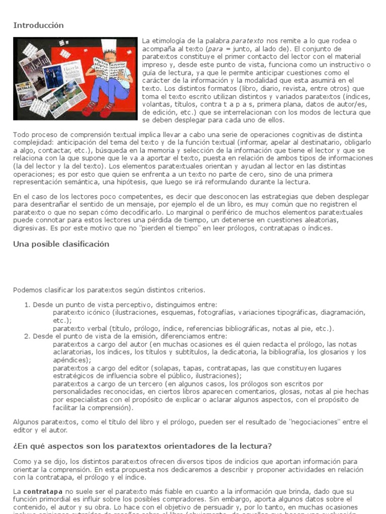 Los Paratextos Como Guía de Lectura | PDF
