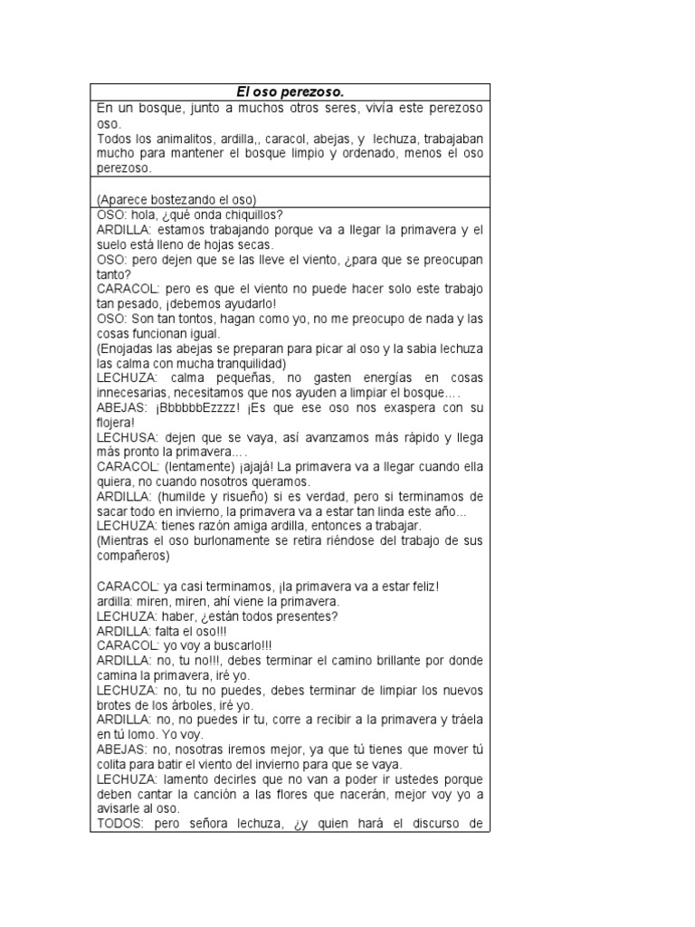 El Oso Perezoso | PDF