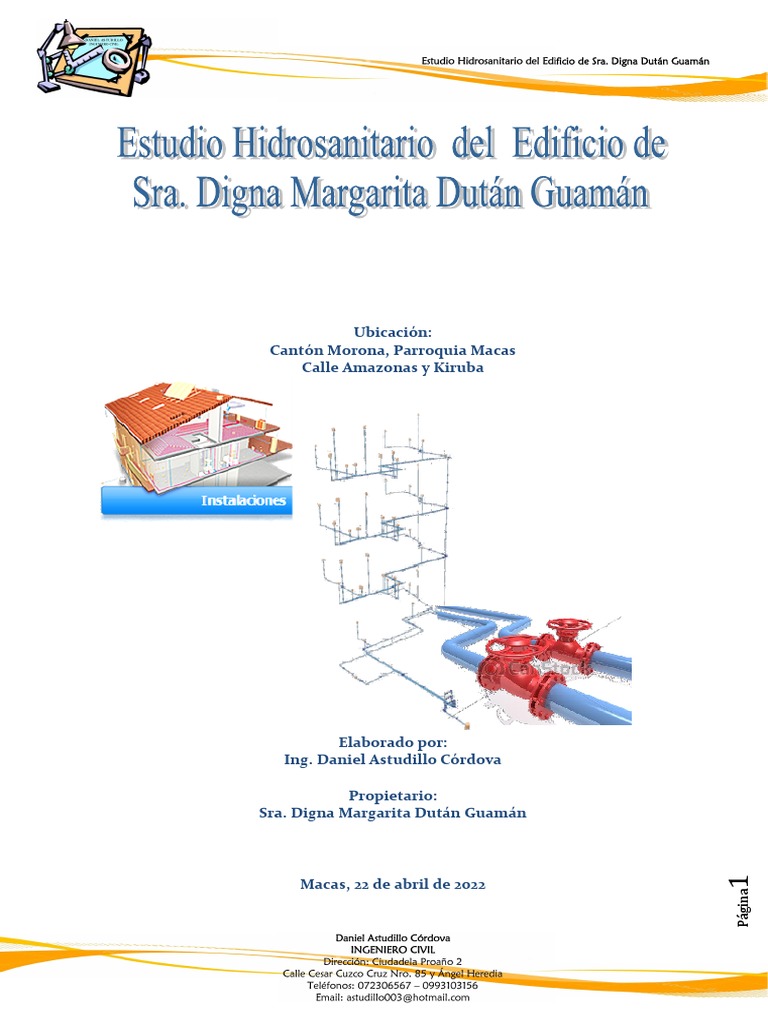 Estudio Hidrosanitario Edificio Dután | PDF | Presupuesto | Agua
