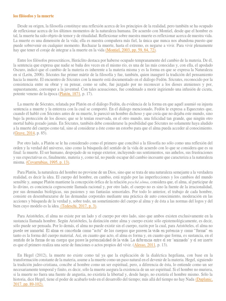 Los Filósofos y La Muerte | PDF | Muerte | Platón