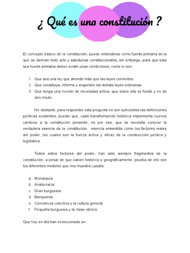 Esencia y Factores de la Constitución | PDF