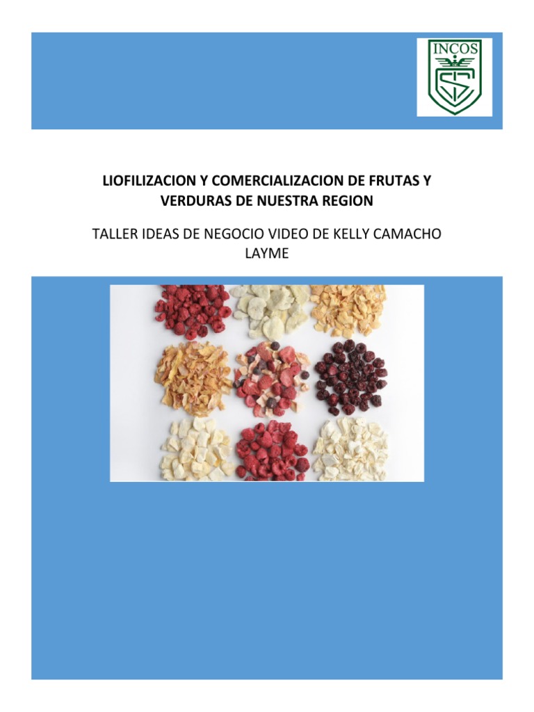 Guión Kelly Camacho Layme | PDF | Secar en frío | Alimentos