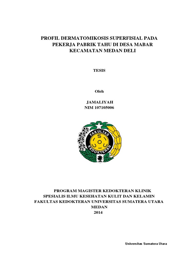 Profil Dermatomikosis Pekerja Tahu Medan | PDF