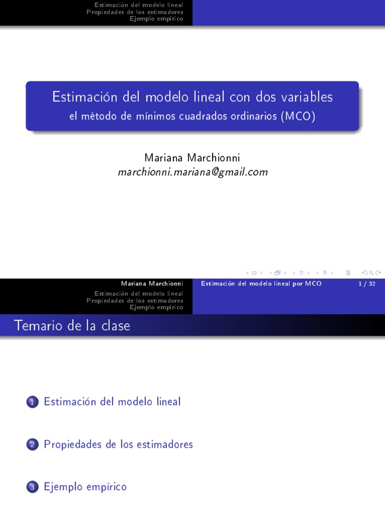 E2 Estimación Del Modelo Lineal Con Dos Variables | PDF | Mínimos ...